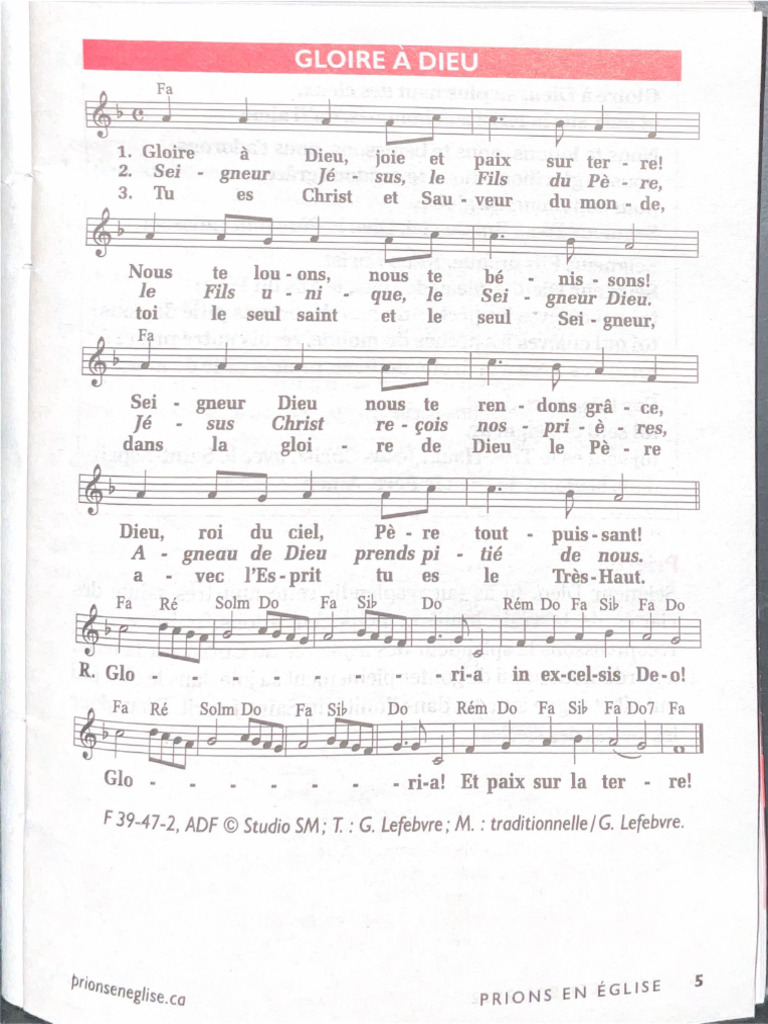Gloire A Dieu | PDF