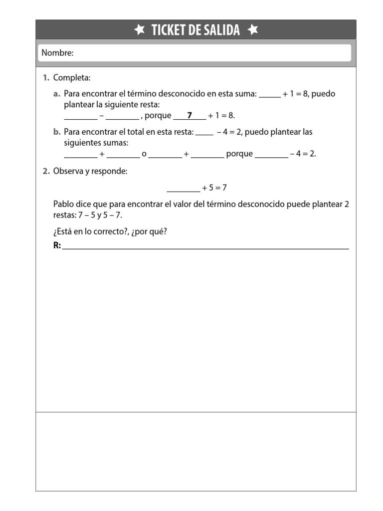 2024 2 Basico Matematica Modulo 4 Clase 6 Ticket de Salida | PDF