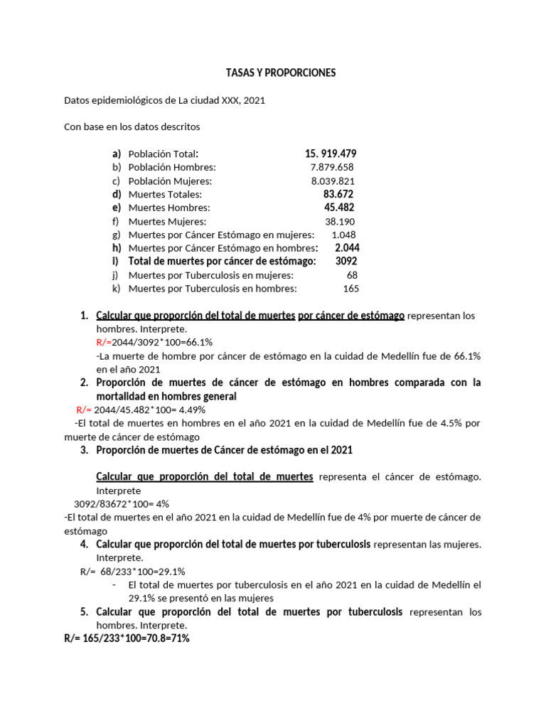 Tasas y Proporciones SR | PDF