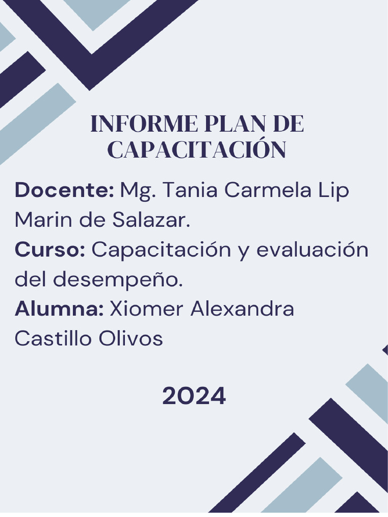 Informe Diseño de Capacitacion | PDF
