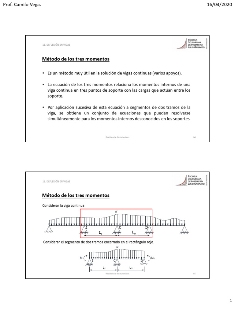 Método de los tres momentos | PDF