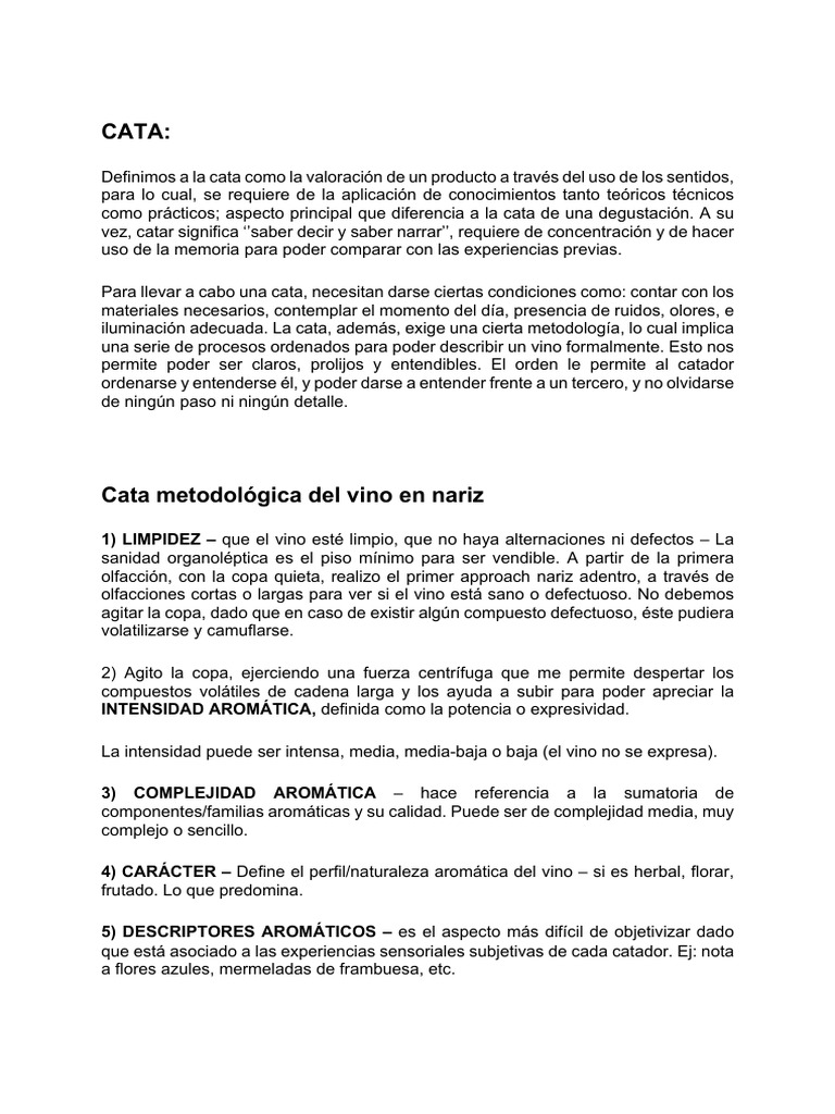 Clase Cata. Resumen Video | PDF