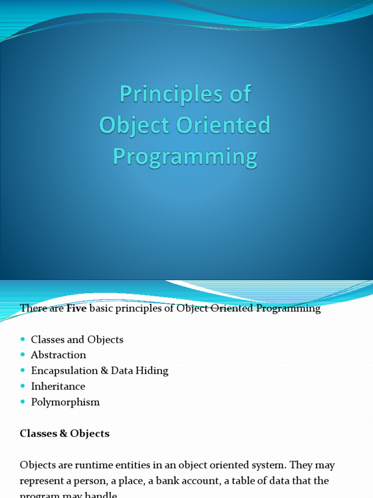 Concepts of OOP | PDF