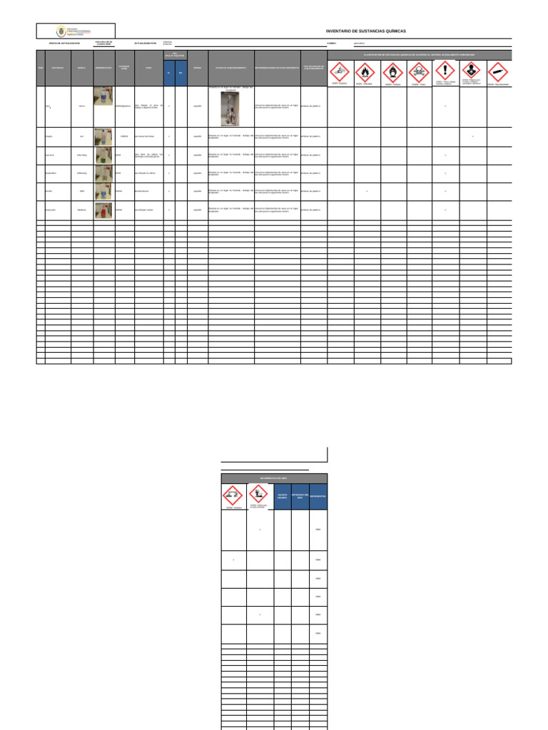 Formato Inventario de Sustancias Qcas - SGA-2 | PDF