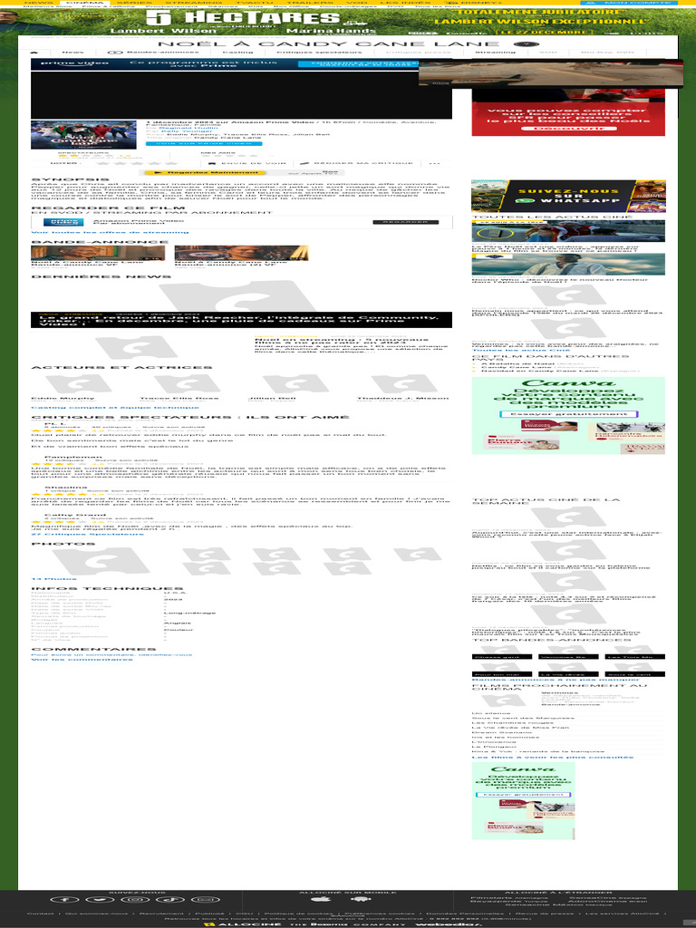 Noël À Candy Cane Lane - Film 2023 - AlloCiné | PDF