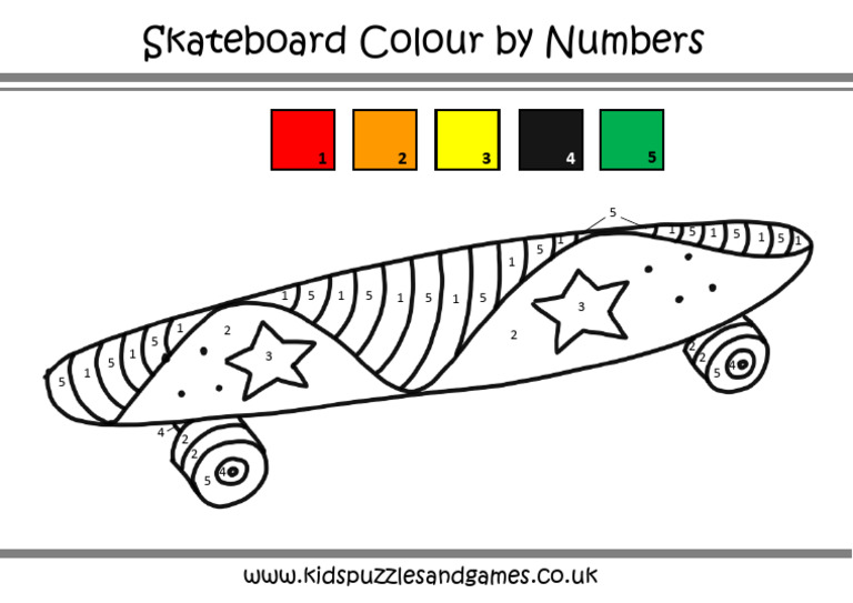 Skateboard Colour by Numbers | PDF