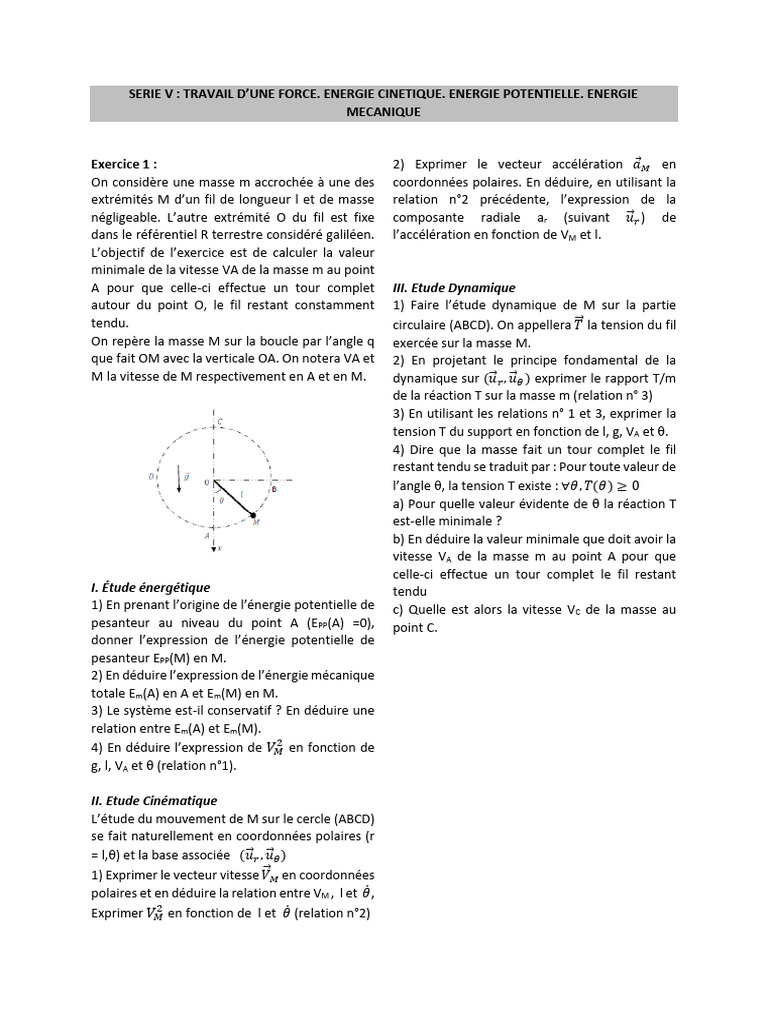TD MÉCANIQUE-2 | PDF