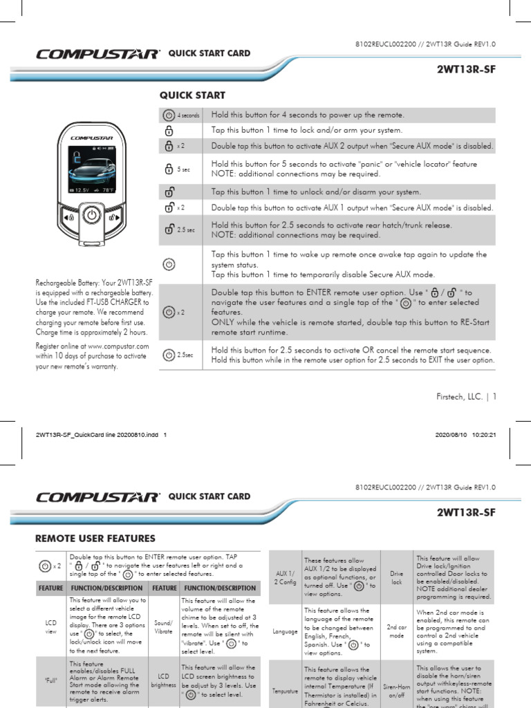 2wt13r Sf Quick Guide en Fr Es | PDF
