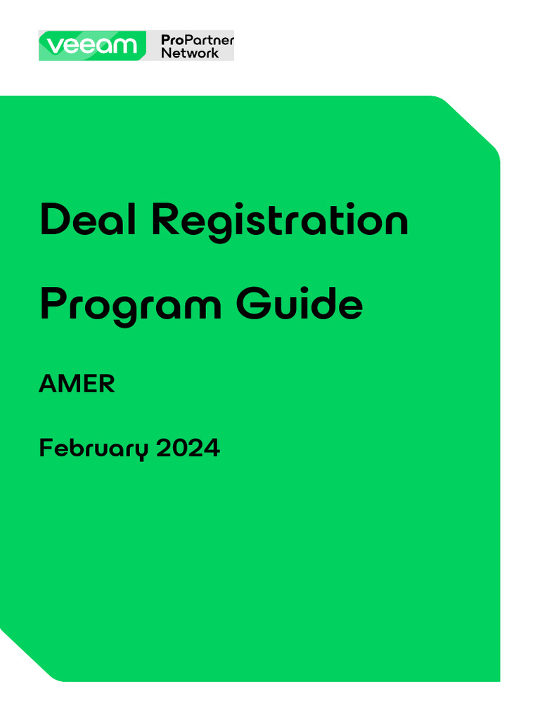 Veeam Deal Registration Program Guide AMER 2024 | PDF