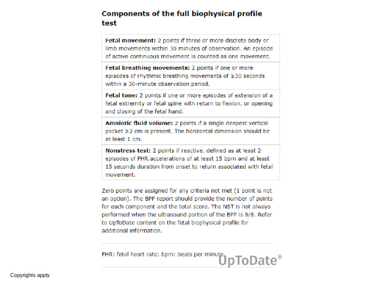 Components of the Biophysical Profile | PDF