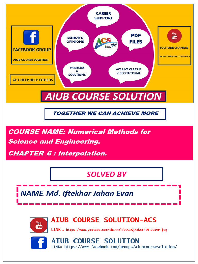 Math - 5-Chapter-6 - Part-1 - (Interpolation) - Final - Term (Summer-2020) - Solve-ACS - PDF ...
