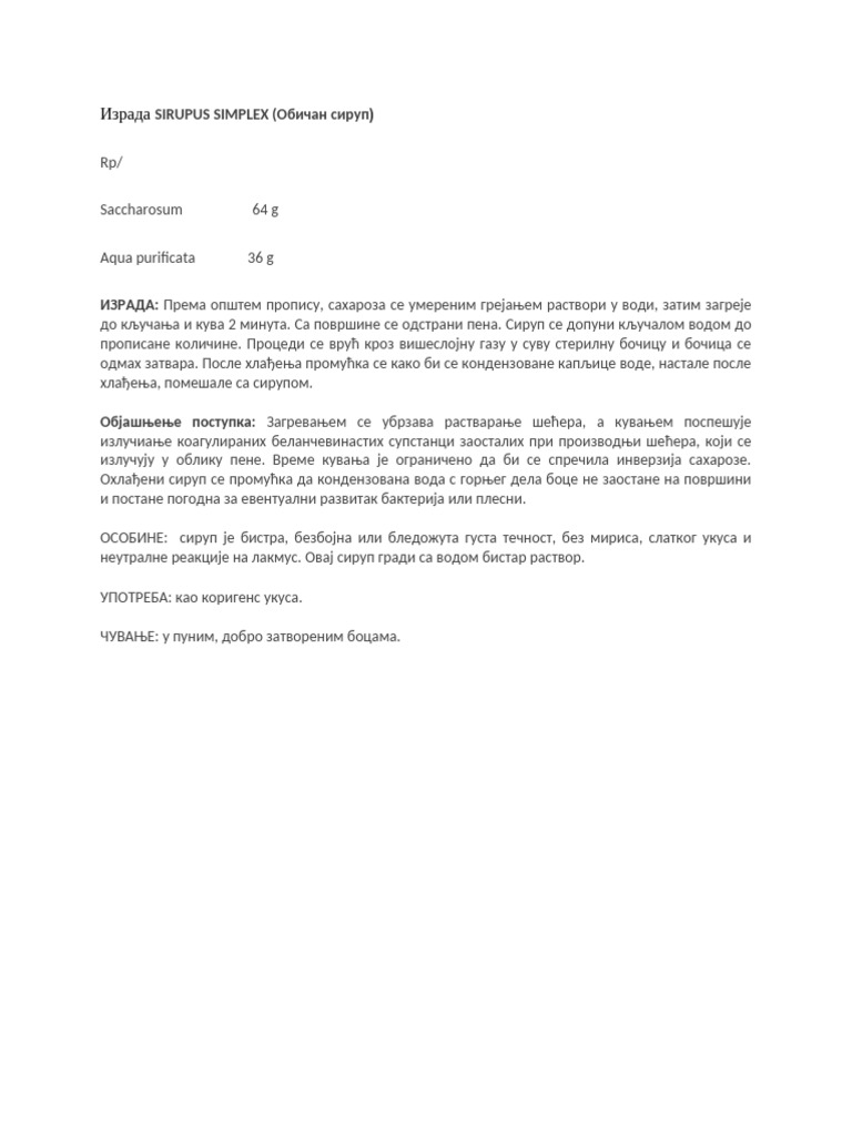 Sirup Simpleks | PDF