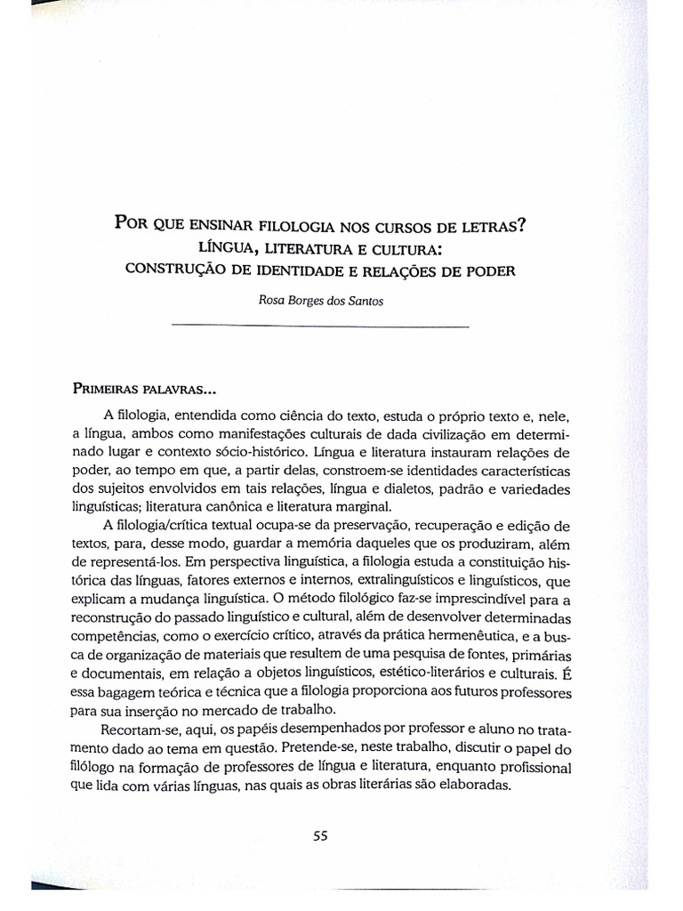 3 BORGES DOS SANTOS, 2015 Por Que Ensinar Filologia em Letras | PDF
