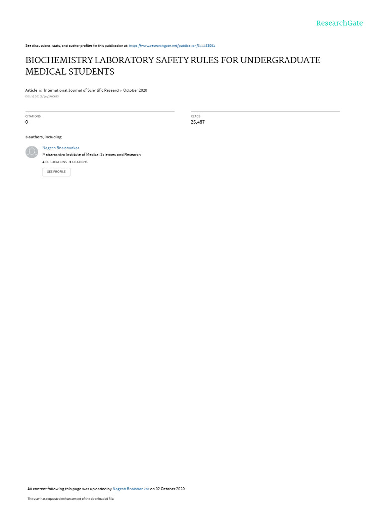 Final Biochemistry Laboratory Safety Rules For Undergraduate Medical ...