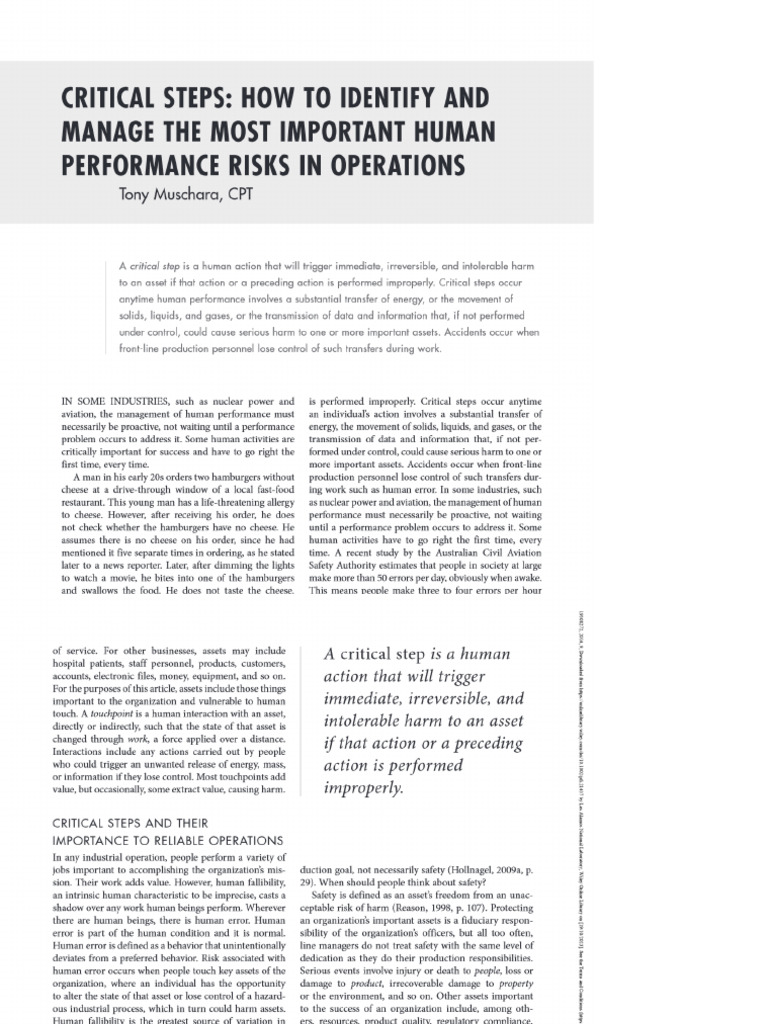 Critical Steps, Tony Maschara | PDF