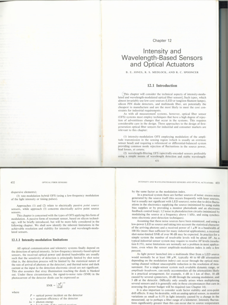 Intensity & Wavelength Based Sensors & Optical Actuators | PDF