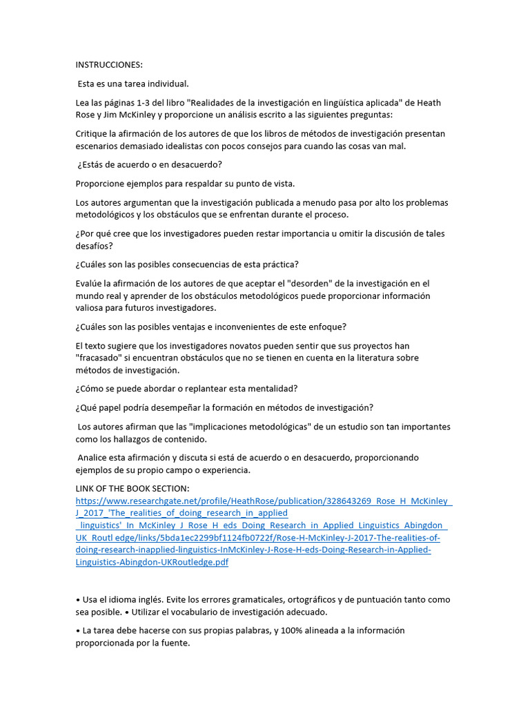 INSTRUCCIONES Mixed Task 1 | PDF