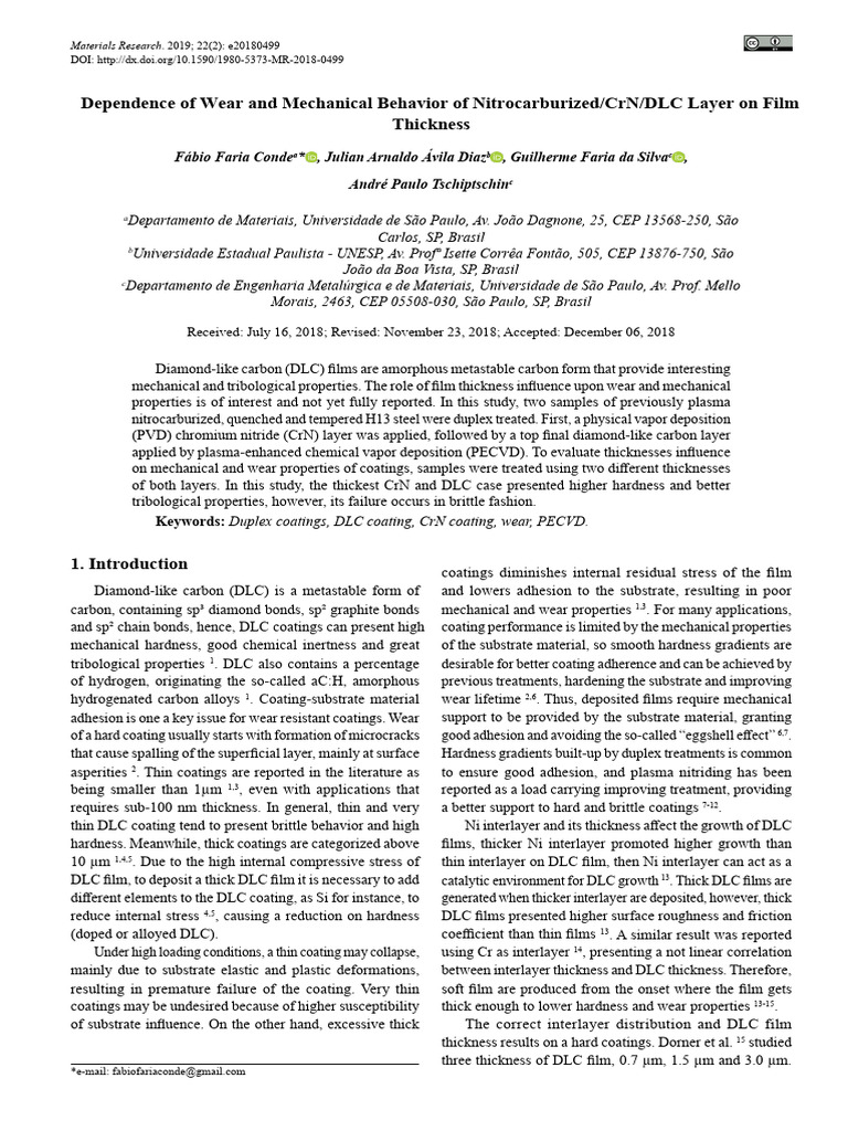Dependence of Wear and Mechanical Behavior of Nitrocarburized - CRN ...