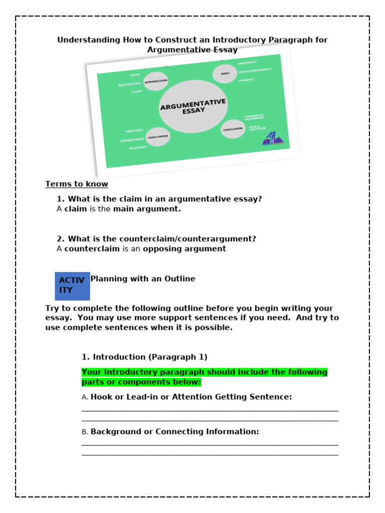Understanding How To Construct An Introductory Paragraph For ...