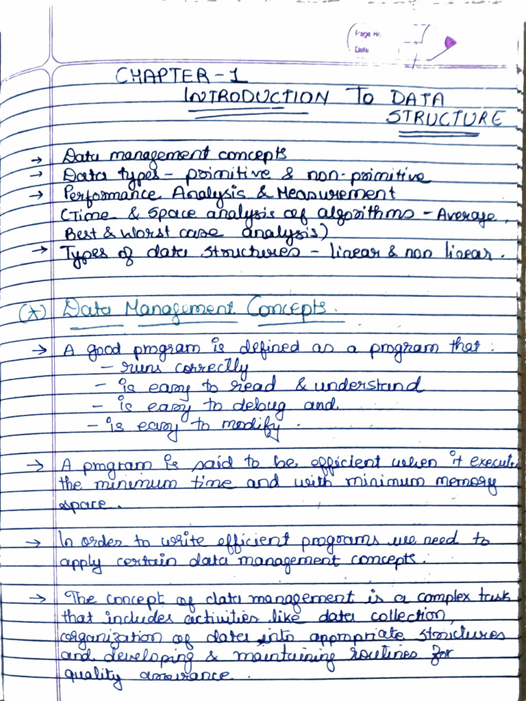 Data Structures Chapter 1 | PDF