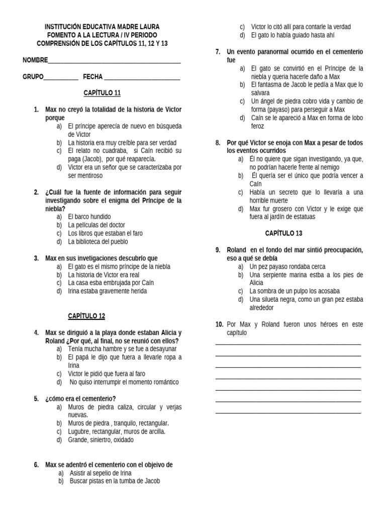 Principe de La Niebla Cap 11, 12, 13 | PDF