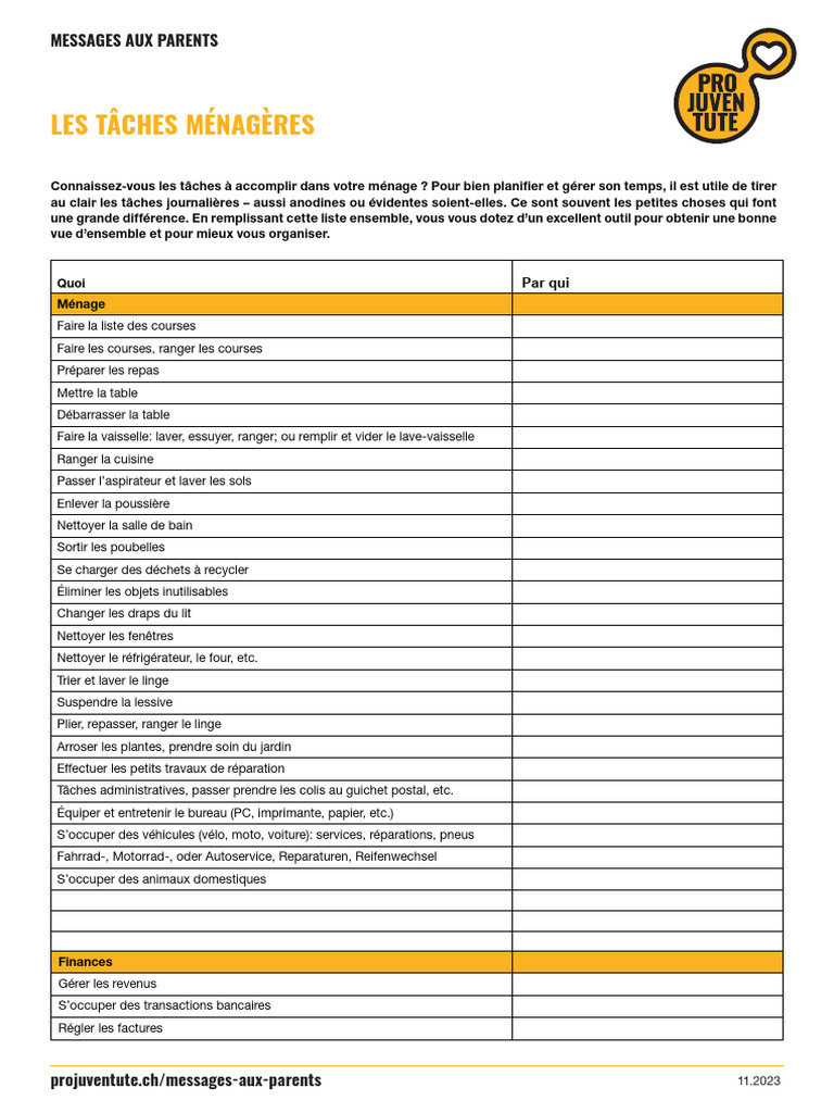 Les Taches Menageres | PDF