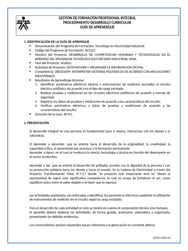 GFPI-F-019 - Formato - Guia - de - Aprendizaje Polifasicos 1 | PDF