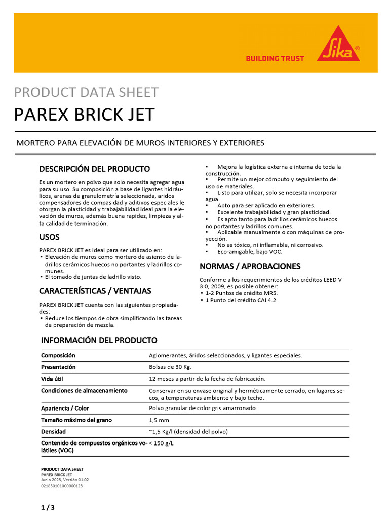 Parex Brick Jet | PDF