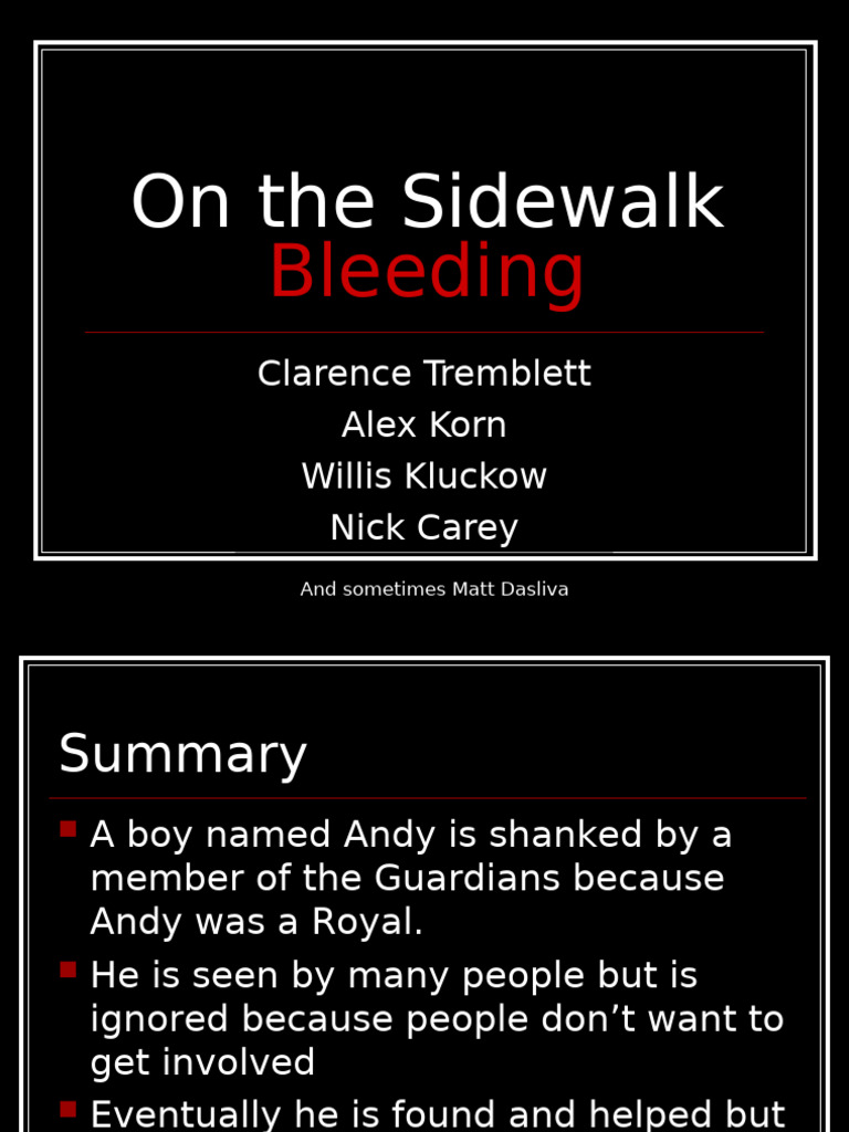 On The Sidewalk Bleeding | PDF