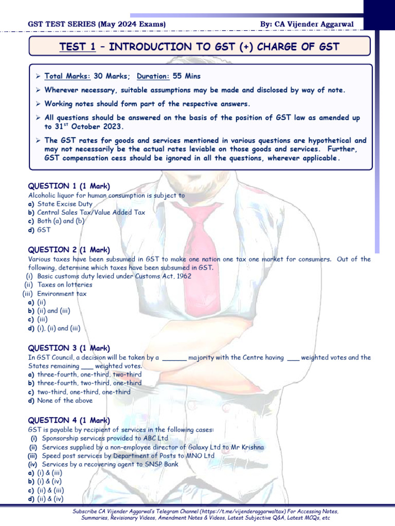 GST CHAPTERWISE QUES BOOKLET | PDF