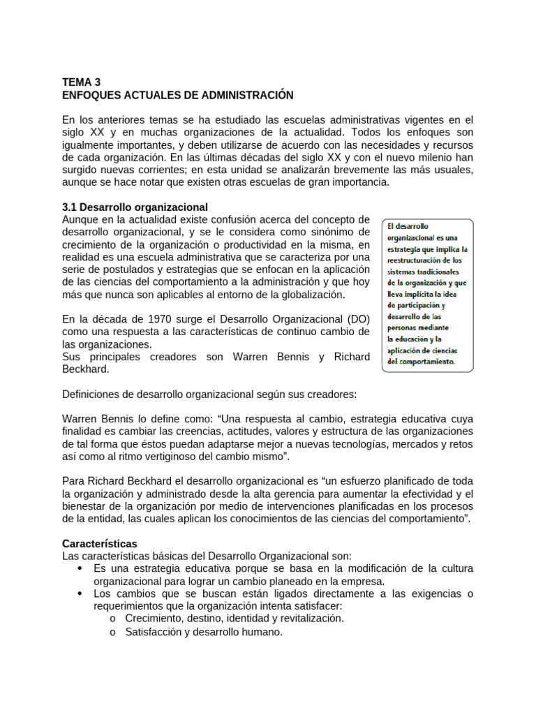 Tema 3 Enfoques Actuales de Adm | PDF