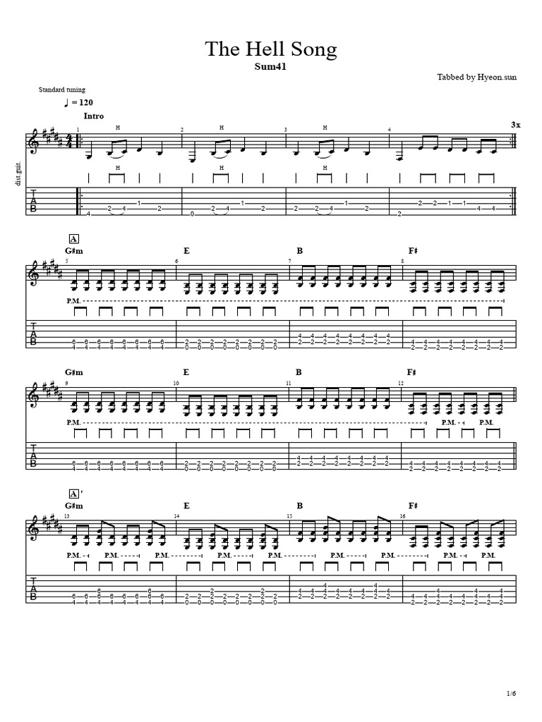 Sum41 - The Hell Song | PDF