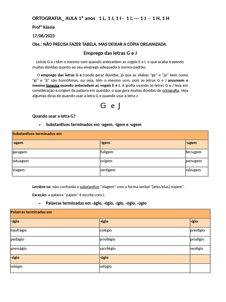ORTOGRAFIA G e J (PDF - Io) | PDF