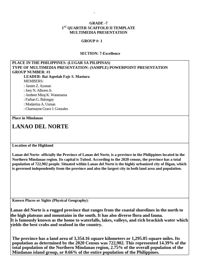 Scaffold Ii Template 1ST Quarter 1 2 2 | PDF