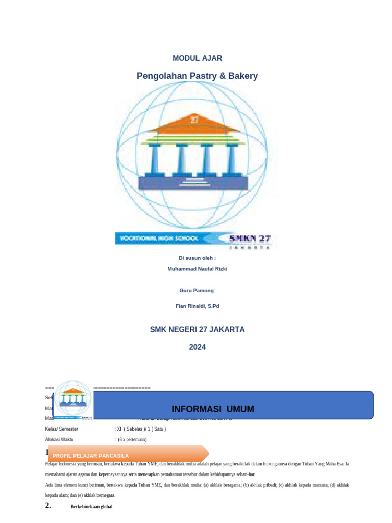 Modul Ajar PPB Adonan Beragi (Pengolahan Pastry Bakery - M Naufal Rizki ...