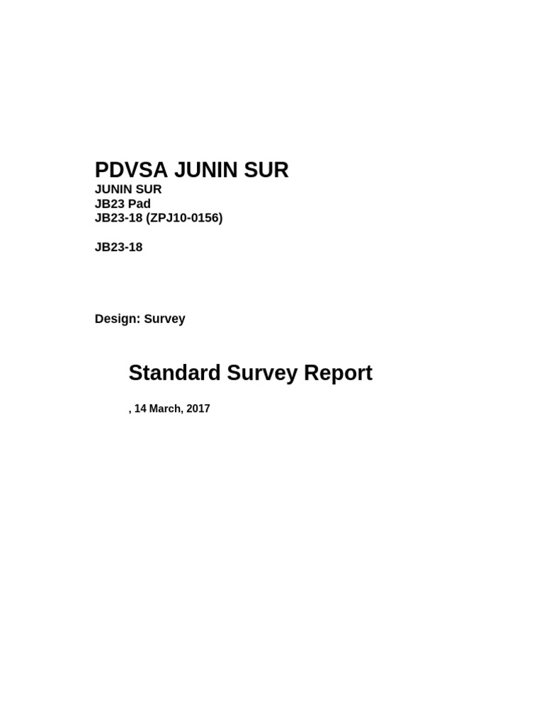 Standard Survey - Int | PDF