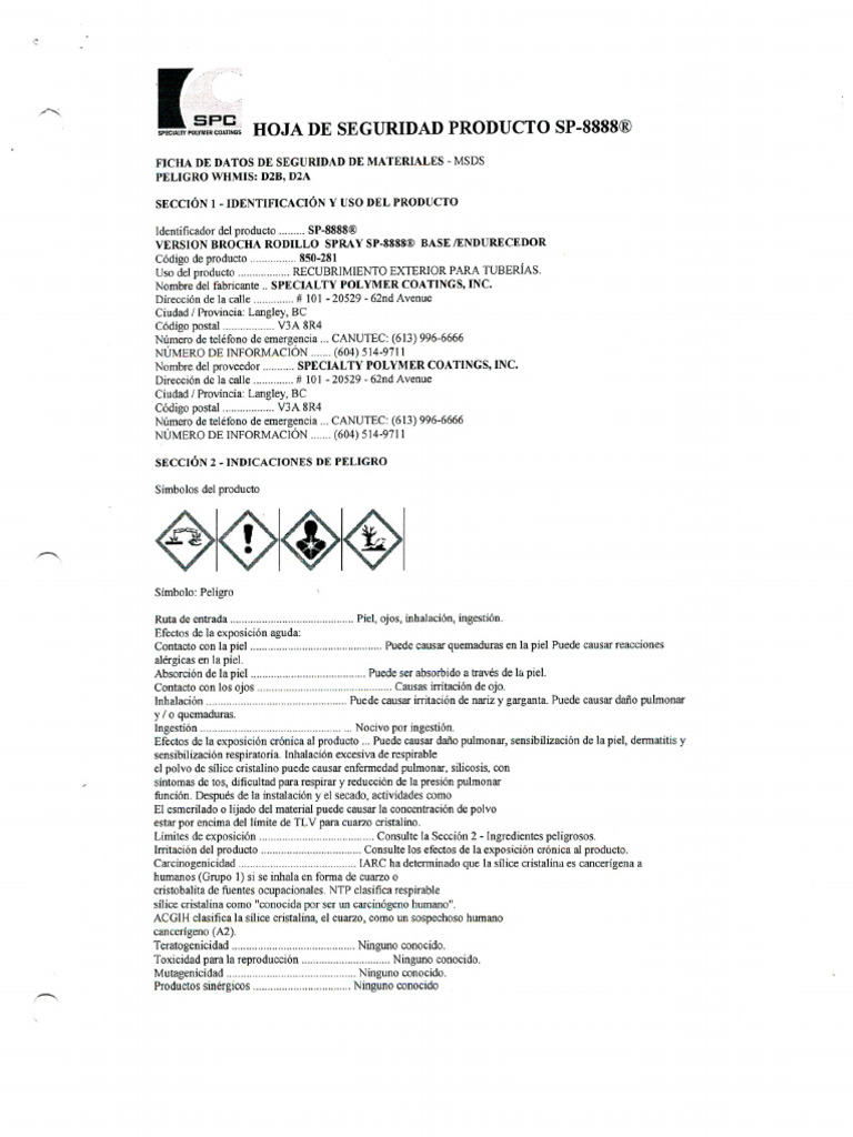 FDS - Kit Epoxico SP 8888 | PDF