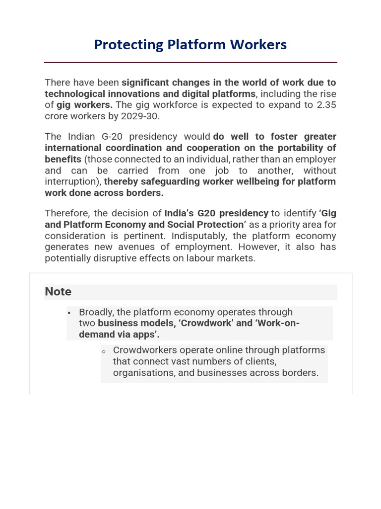 Protecting Platform Workers | PDF