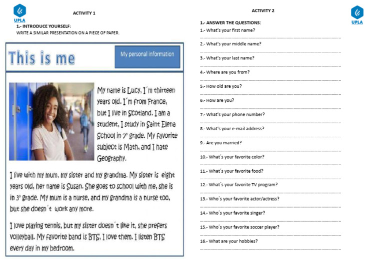 Homework - Introducing Yourself - WH Questions | PDF