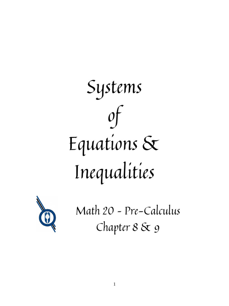 Systems of Equations and Inequalities Notes | PDF