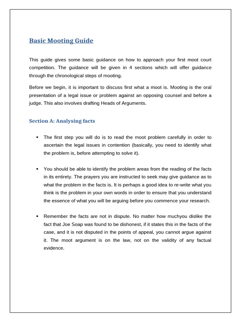 Basic Mooting Guide | PDF