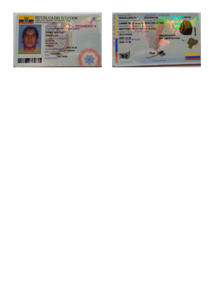 Cedula, Cesar Camba | PDF