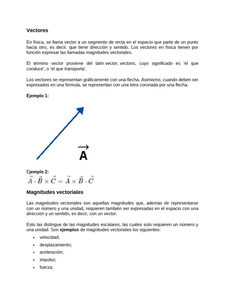 Clasificación de Los Vectores | PDF