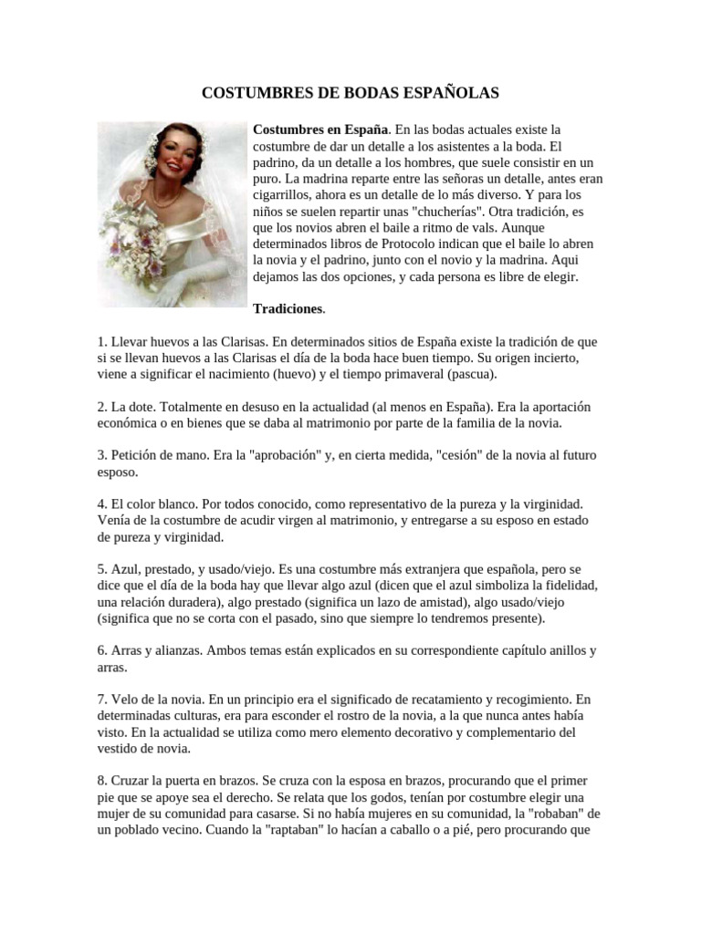 Costumbres de Bodas | PDF