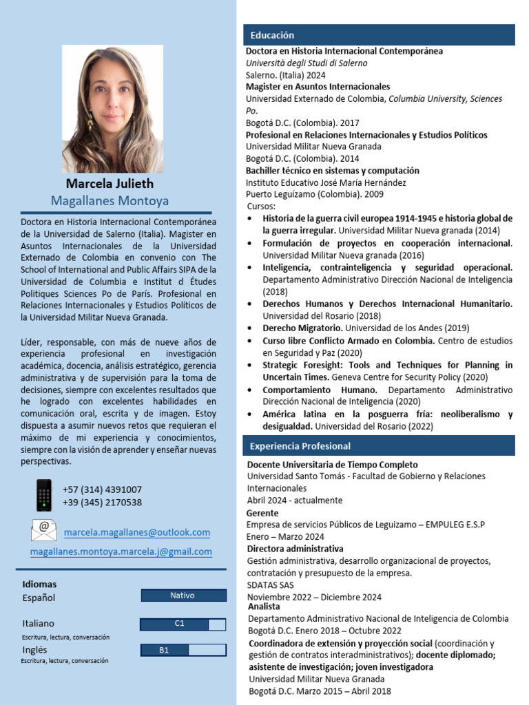 CV Marcela Magallanes | PDF