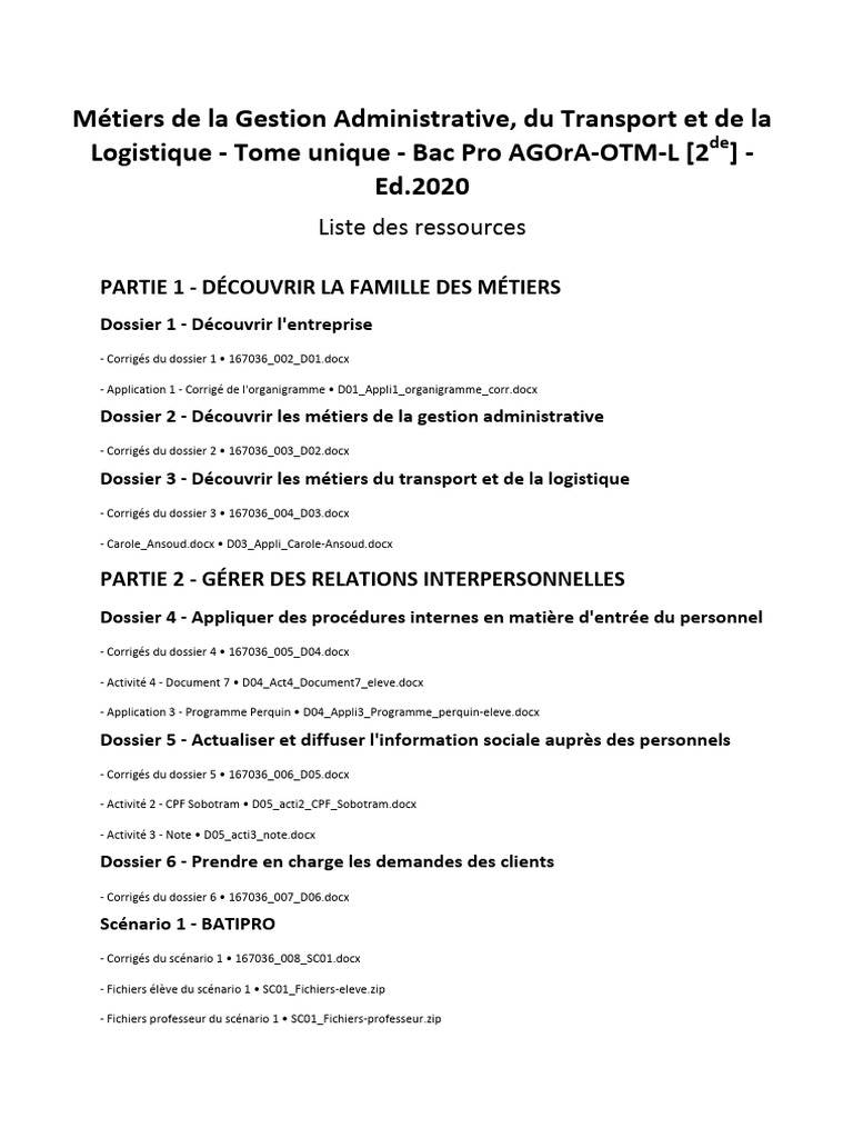 Liste Des Ressources | PDF