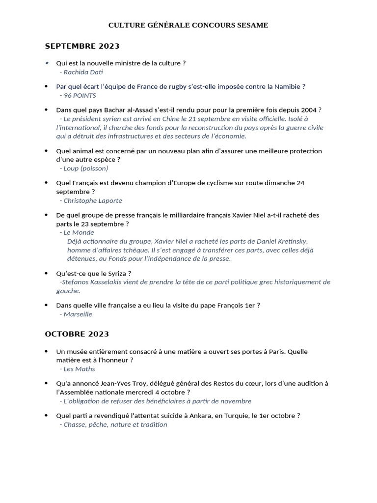 Culture Générale | PDF