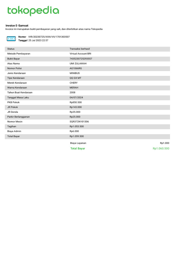 E-Samsat Payment Confirmation | PDF
