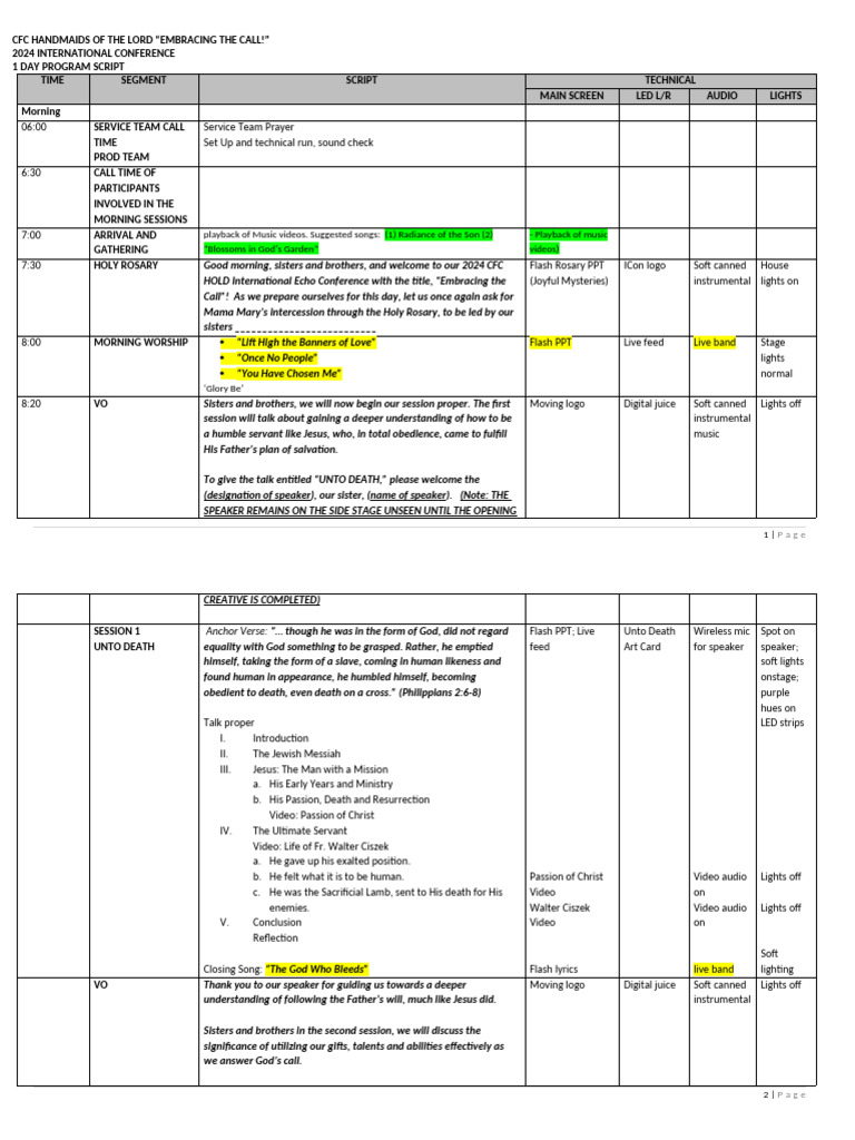 CFC HOLD ICON 2024 One Day Script CA | PDF