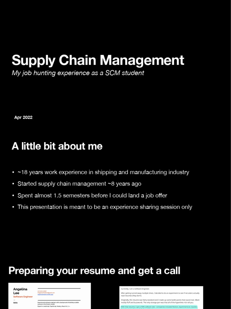 Supply Chain Job Interview 101 | PDF